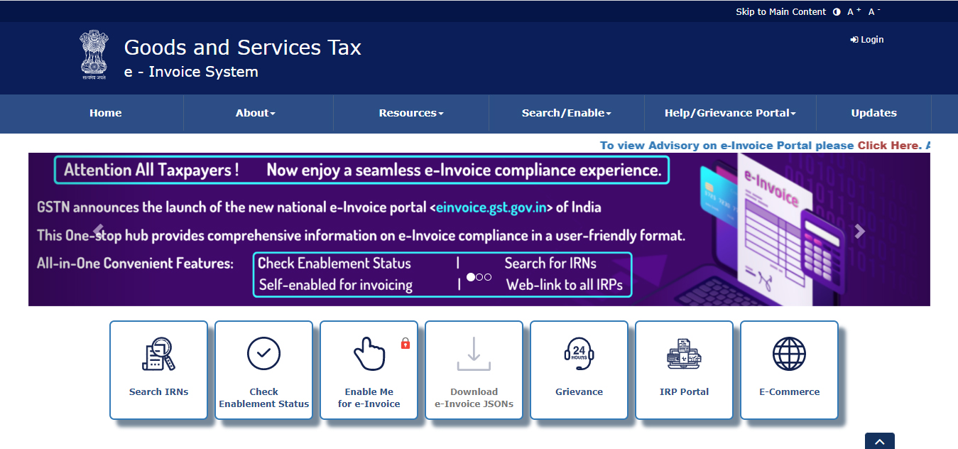 GSTN has enabled the functionality to find the Invoice Reference Number ...